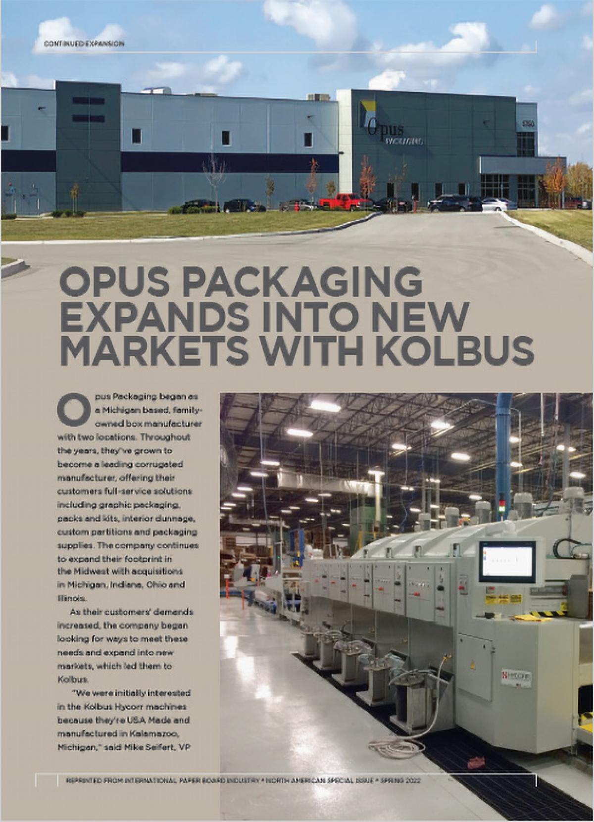 Opus Packaging Whitestown Facility | Kolbus: KOLBUS America